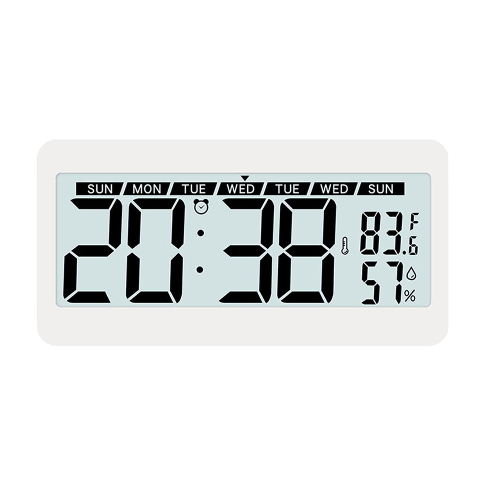 Yonrjhukm Multi Function Digital LCD Large Screen Weather Clock Indoor ...