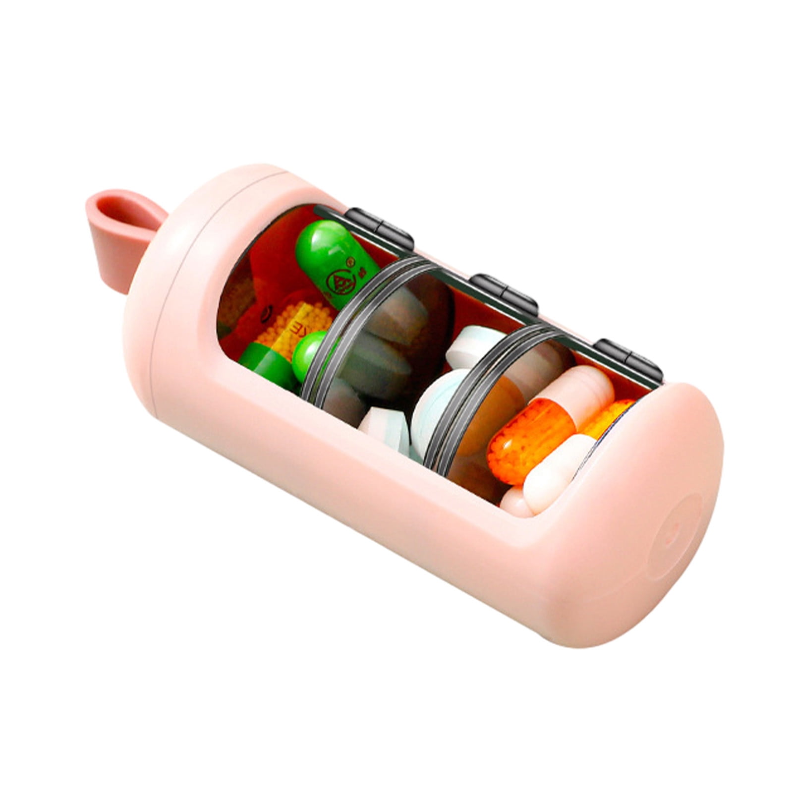 Yonrjhukm Portable 3 Compartment Drug Storage Box, Travel Organizer ...