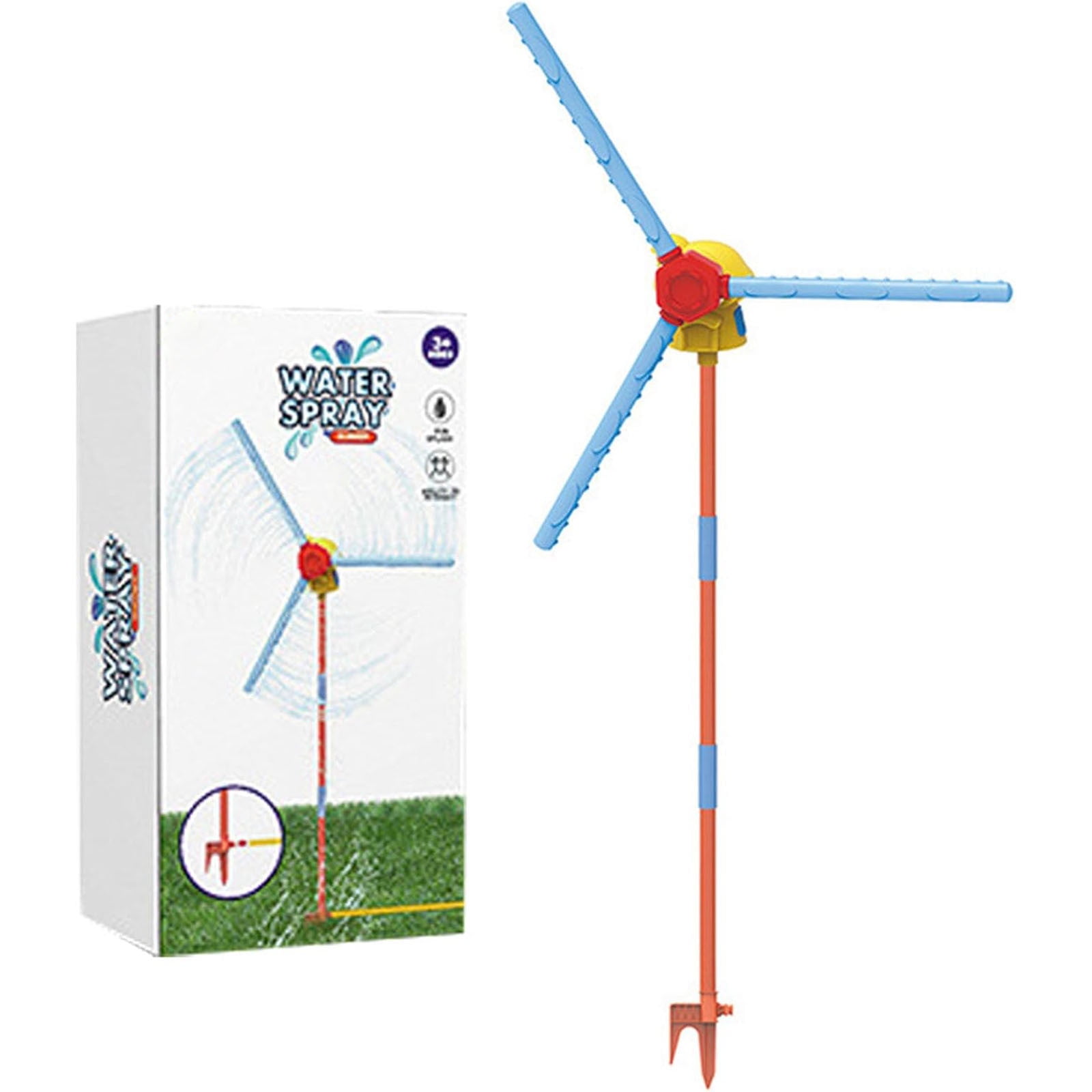 Yonrjhukm Rotating Windmill Sprinkler for Kids, 36 Splash Holes, 360 ...