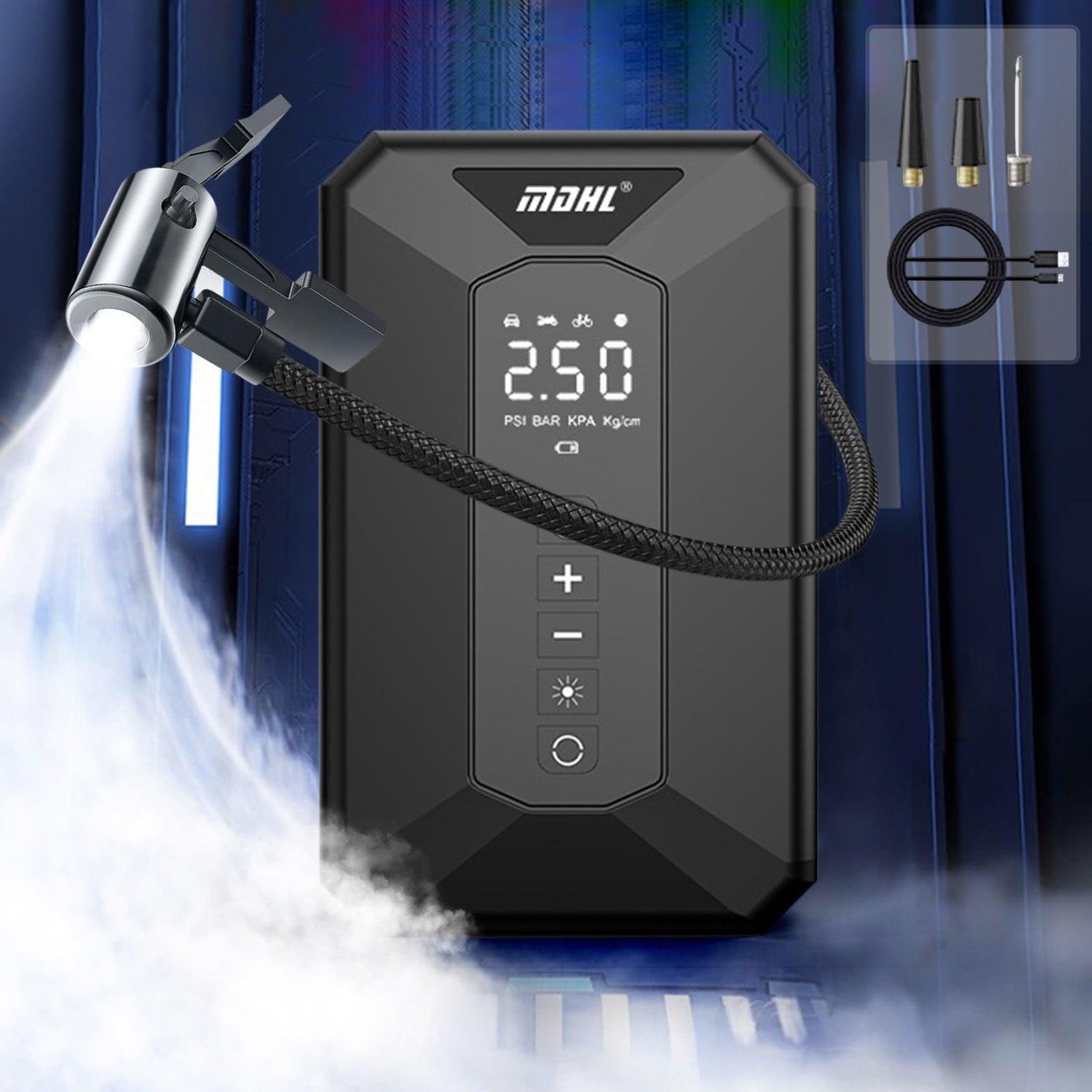Yonrjhukm Tire Inflator Portable Air Compressor, Cordless Air Pump with ...