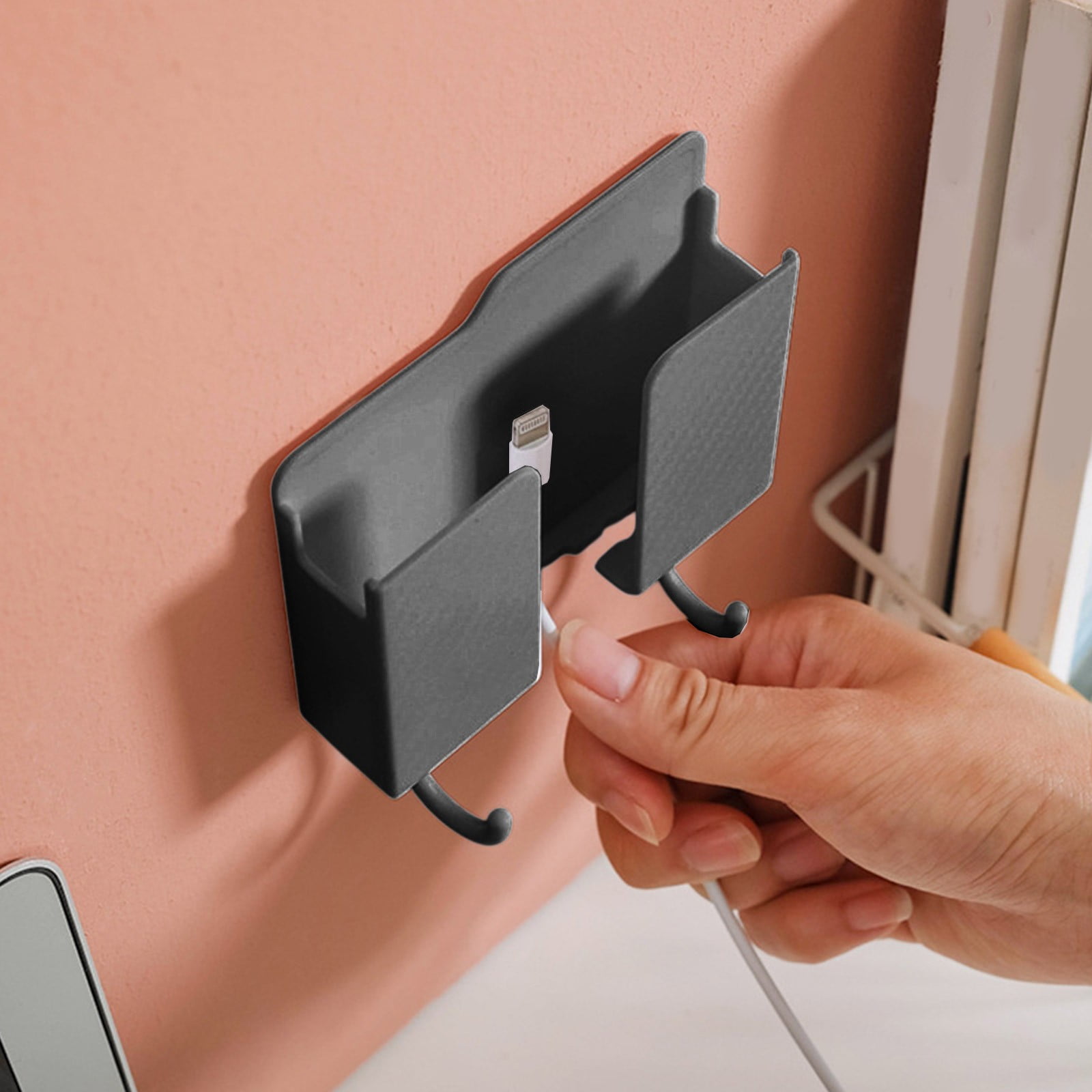 Yonrjhukm Wall Mounted Phone Storage Rack, Bedside Remote Control ...