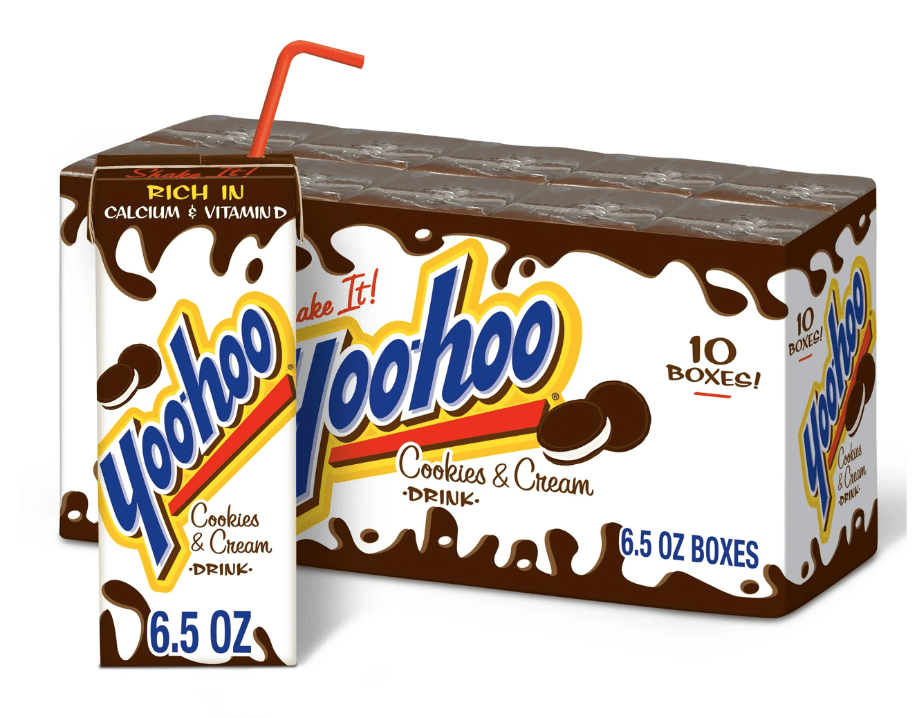 Yoo-hoo Cookies and Cream Drink, 6.5 fl oz boxes, 10 pack (Pack of 2) - Walmart.com