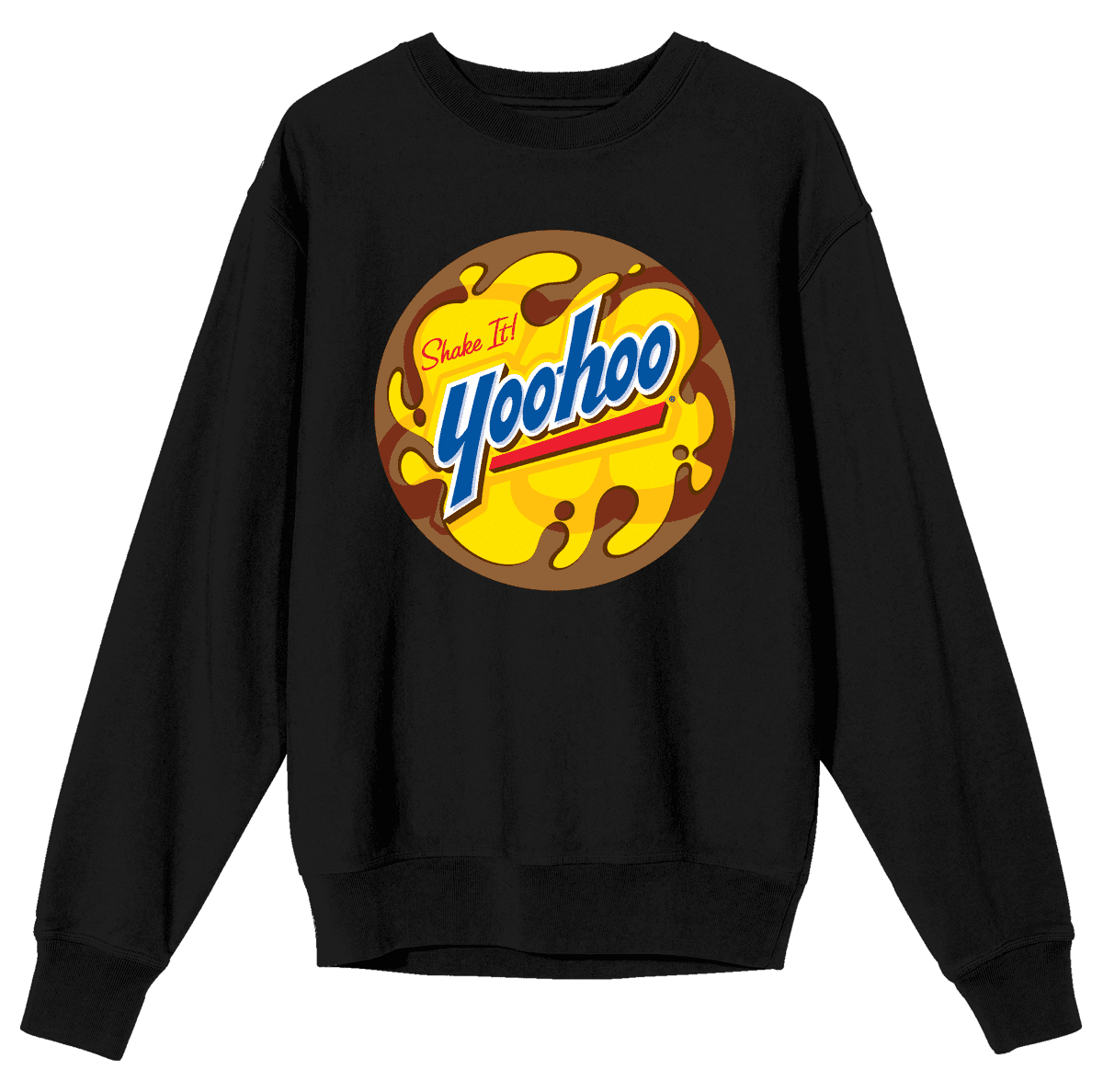 Yoo-hoo Round Logo Crew Neck Long Sleeve Black Sweatshirt-Small ...