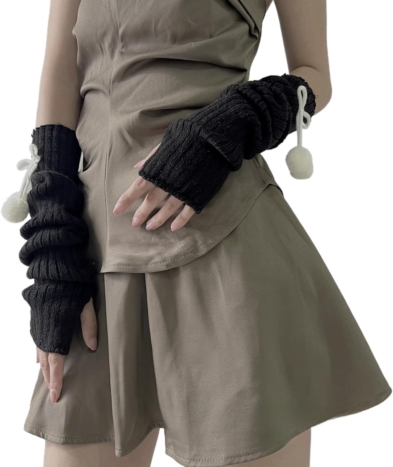 YooGuoGuo Arm Warmers for Women Cute Y2k Girls Punk Cotton Knitted ...