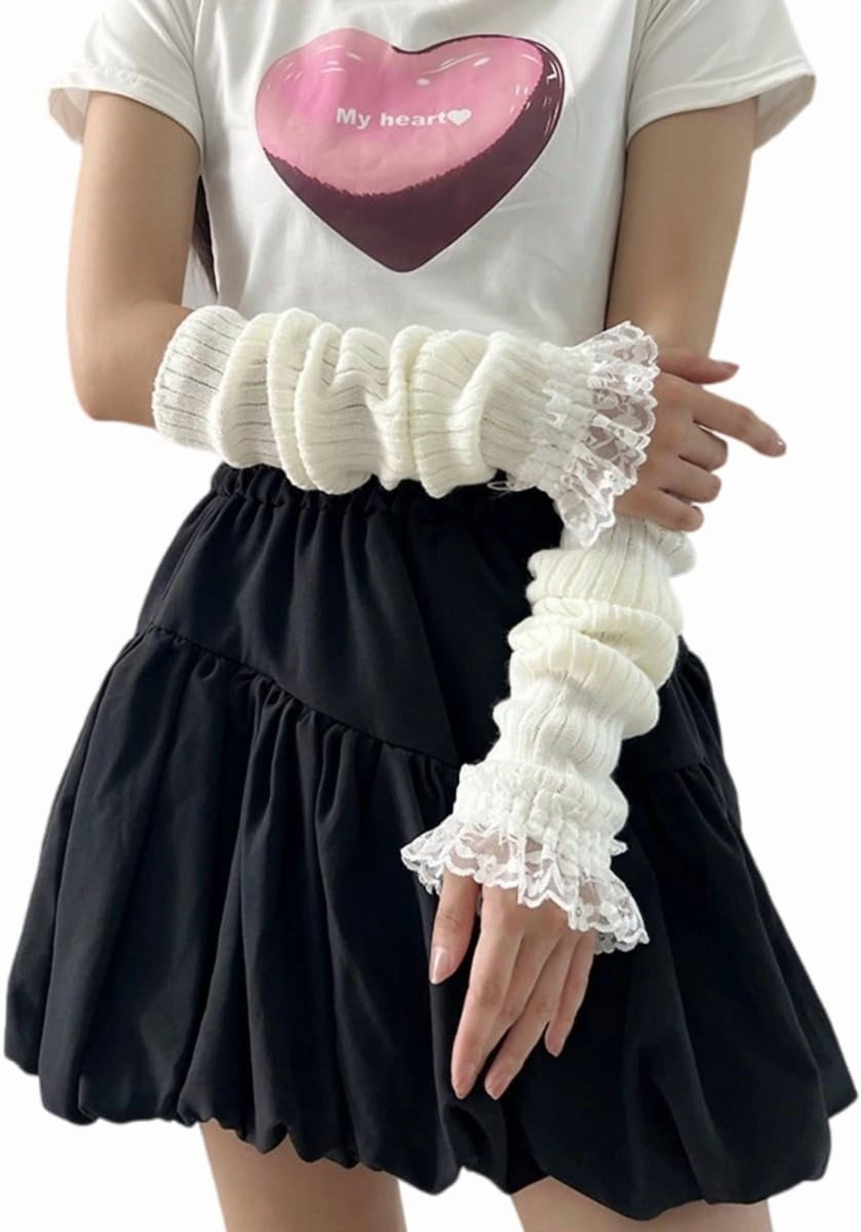 YooGuoGuo Cute Y2K Lace Arm Warmers Kawaii Half Finger Adorable ...