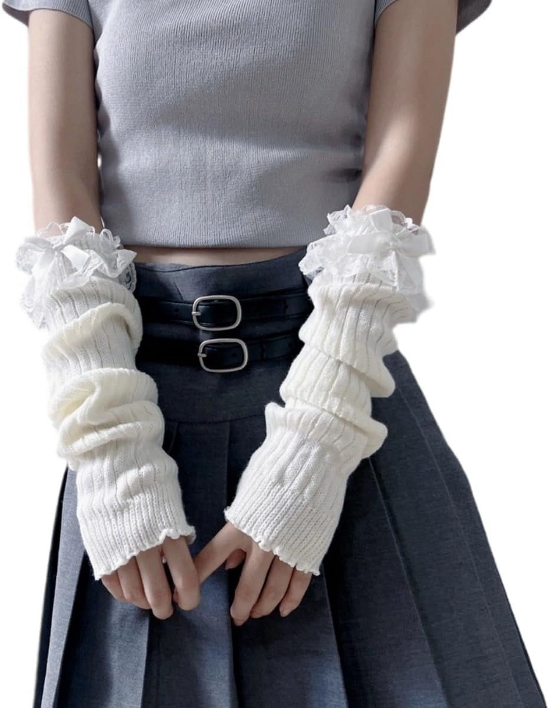 YooGuoGuo Cute Y2K Lace Arm Warmers Kawaii Half Finger Adorable Glove ...
