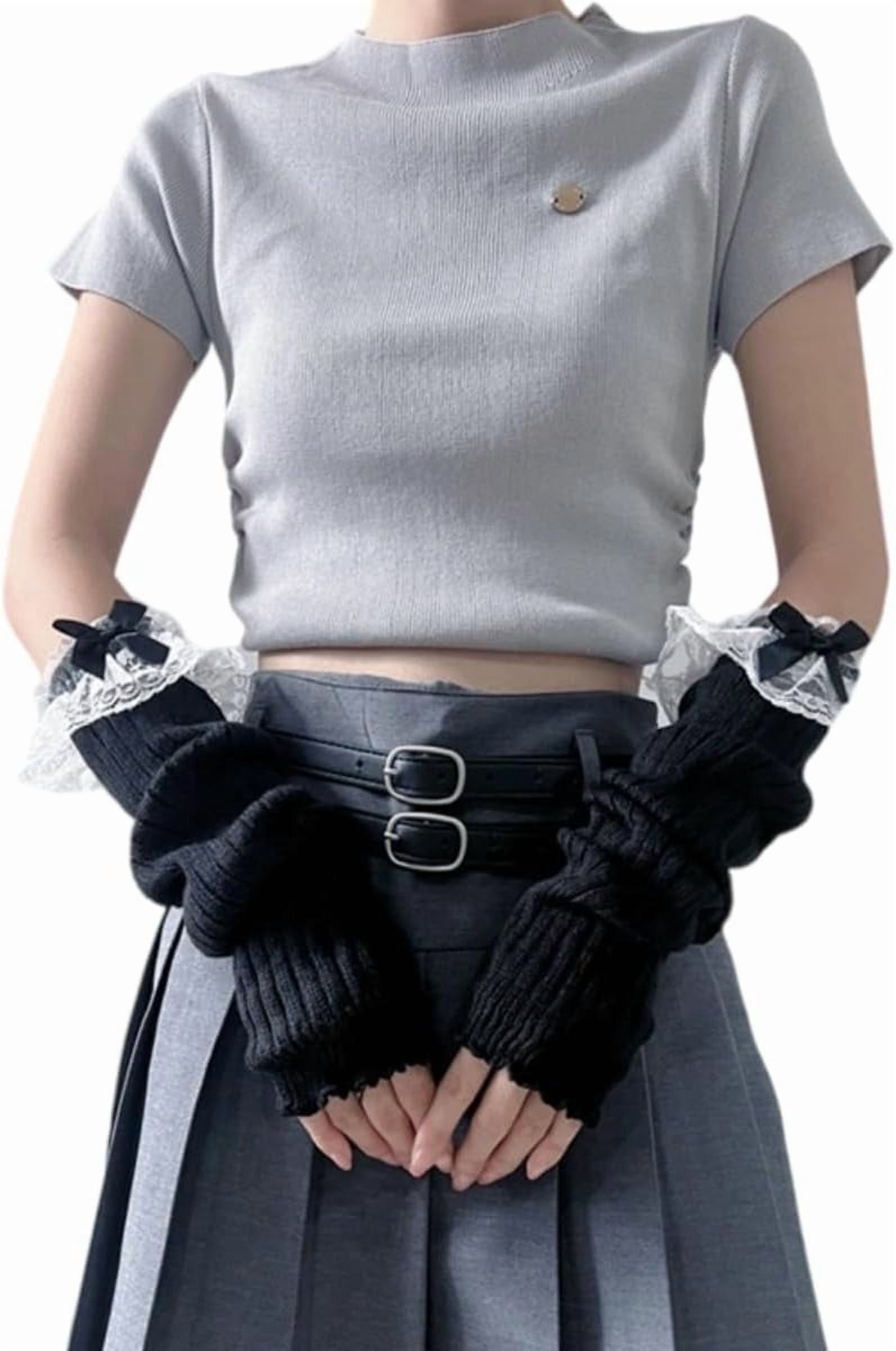 YooGuoGuo Cute Y2K Lace Arm Warmers Kawaii Half Finger Adorable Glove ...