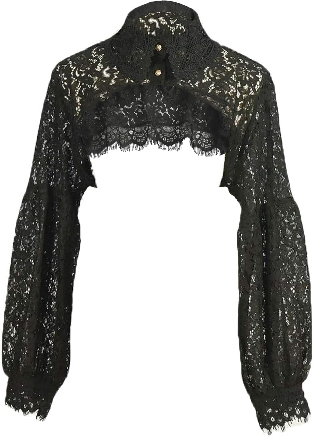 YooGuoGuo Fake Collar Shirt Long Sleeves Lace Shrug Victorian Blouse ...
