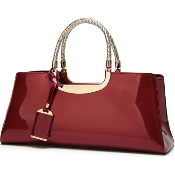 YooGuoGuo Glossy Women Handbag Faux Patent Leather Top-Handle Bag ...