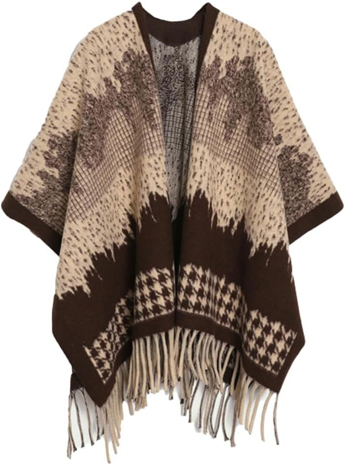 YooGuoGuo Knit Tassel Shawl Wraps for Women Fashion Open Front Blanket ...