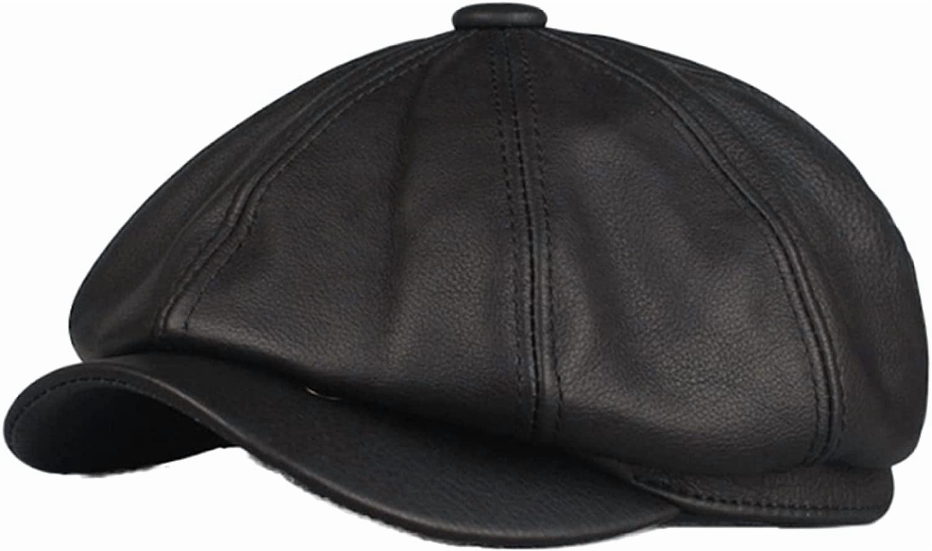 YooGuoGuo Newsboy Cap Retro Octagonal Genuine Leather Hat Beret Student ...