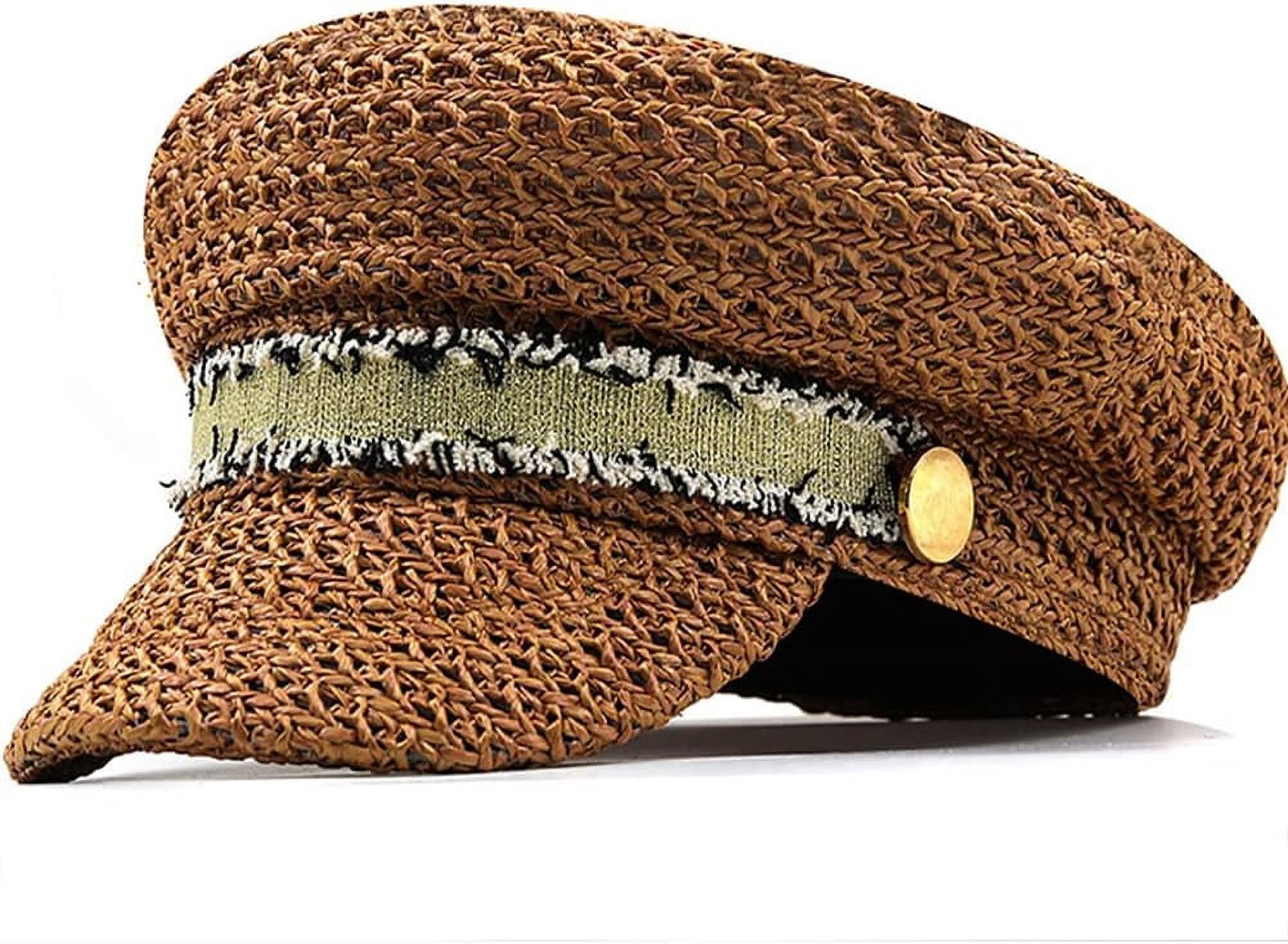 YooGuoGuo Summer Newsboy Hats for Women Mesh Croche Straw Visor Berets ...