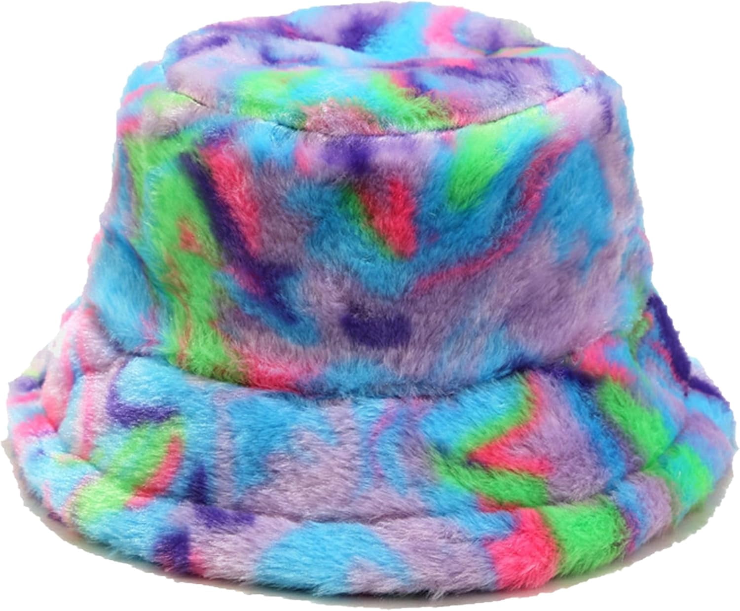YooGuoGuo Winter Fluffy Fuzzy Bucket Hat Plush Furry Faux Fur Fisherman ...