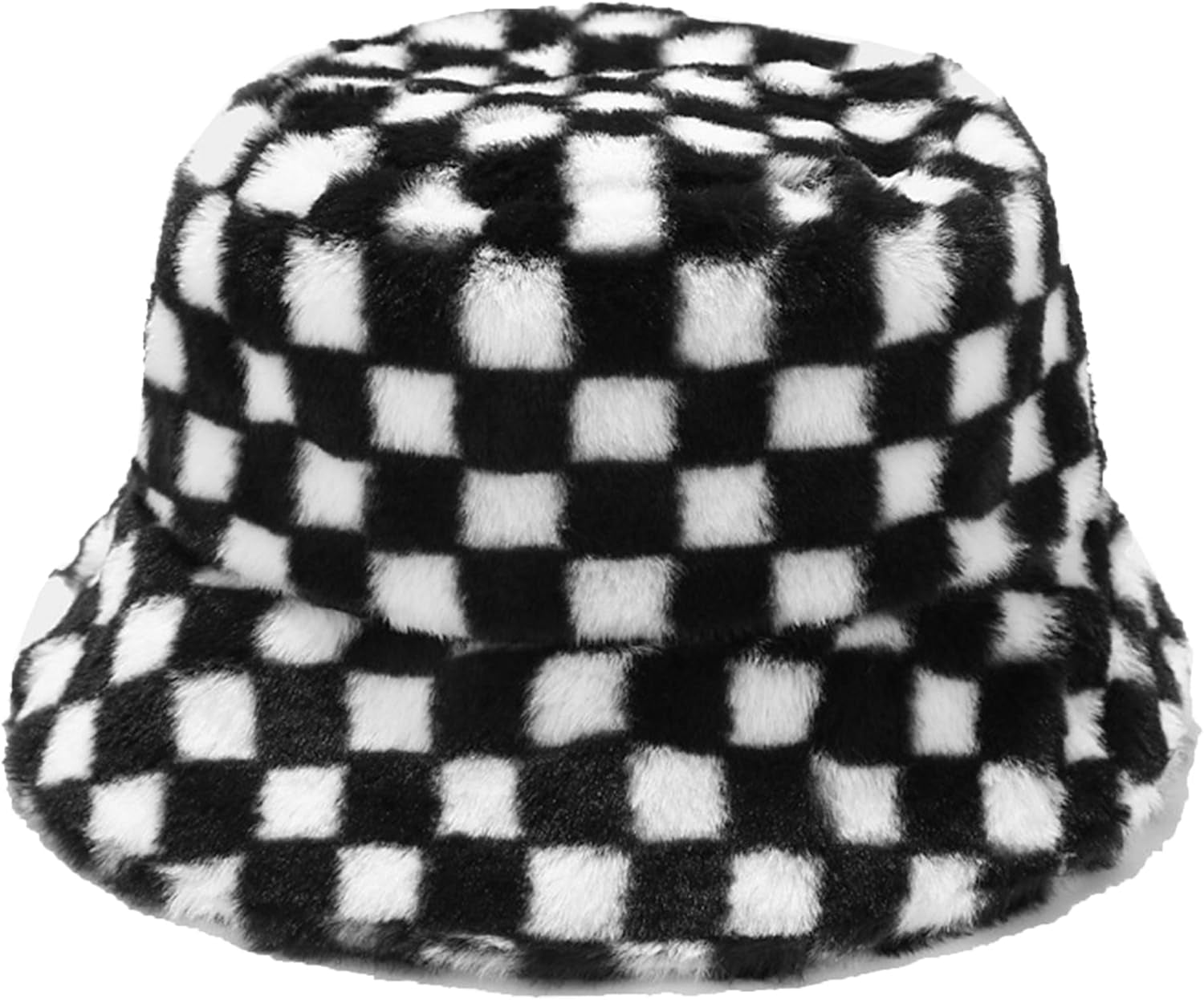YooGuoGuo Winter Fluffy Fuzzy Bucket Hat Plush Furry Faux Fur Fisherman ...