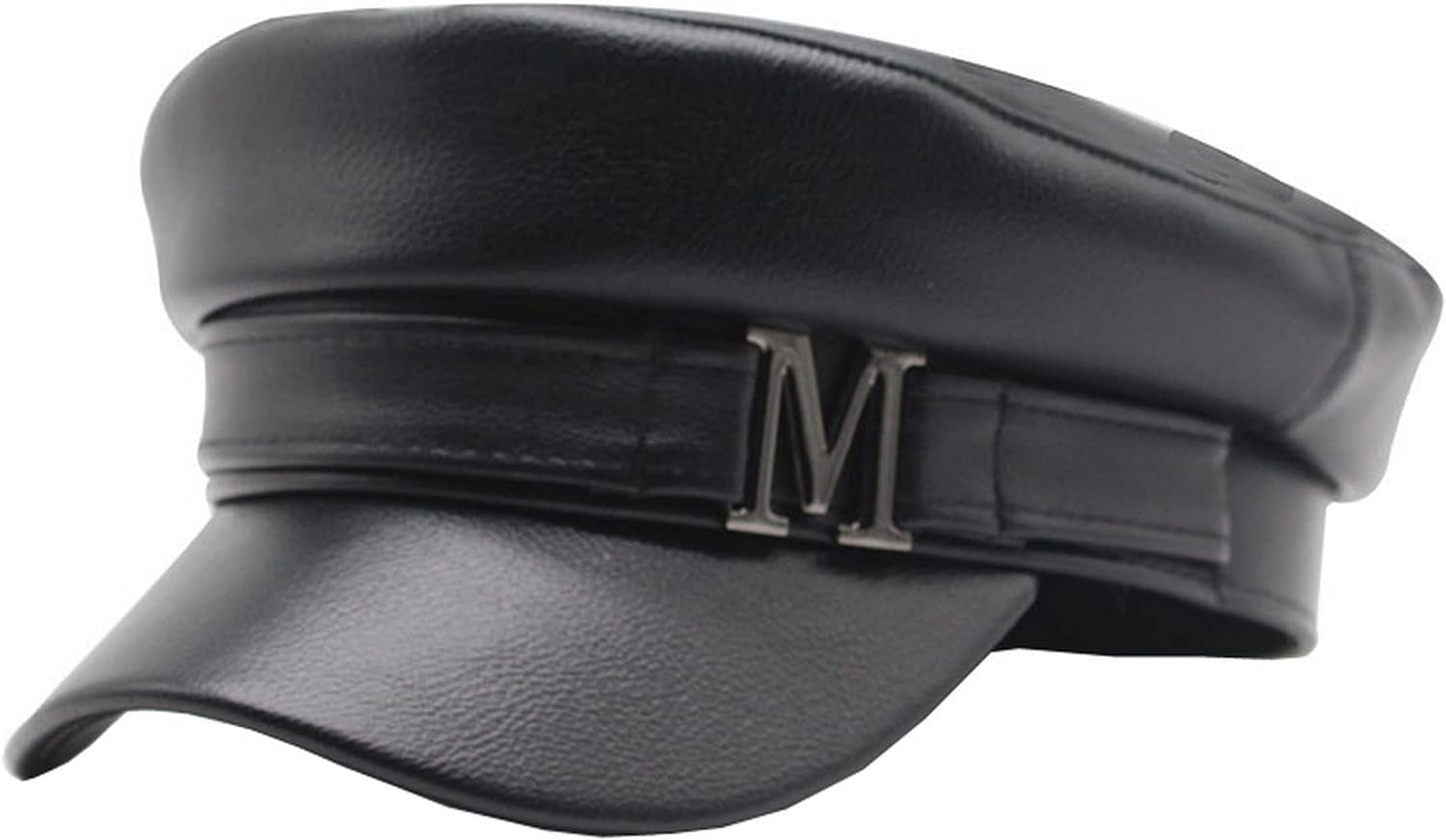 YooGuoGuo Women Yacht Captain Sailor Hat PU Newsboy Baker Boy Peaked ...