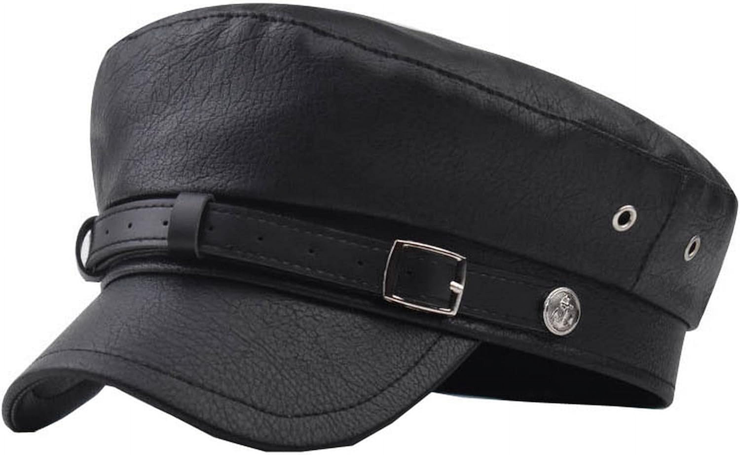 YooGuoGuo Women Yacht Captain Sailor Hat PU Newsboy Baker Boy Peaked ...