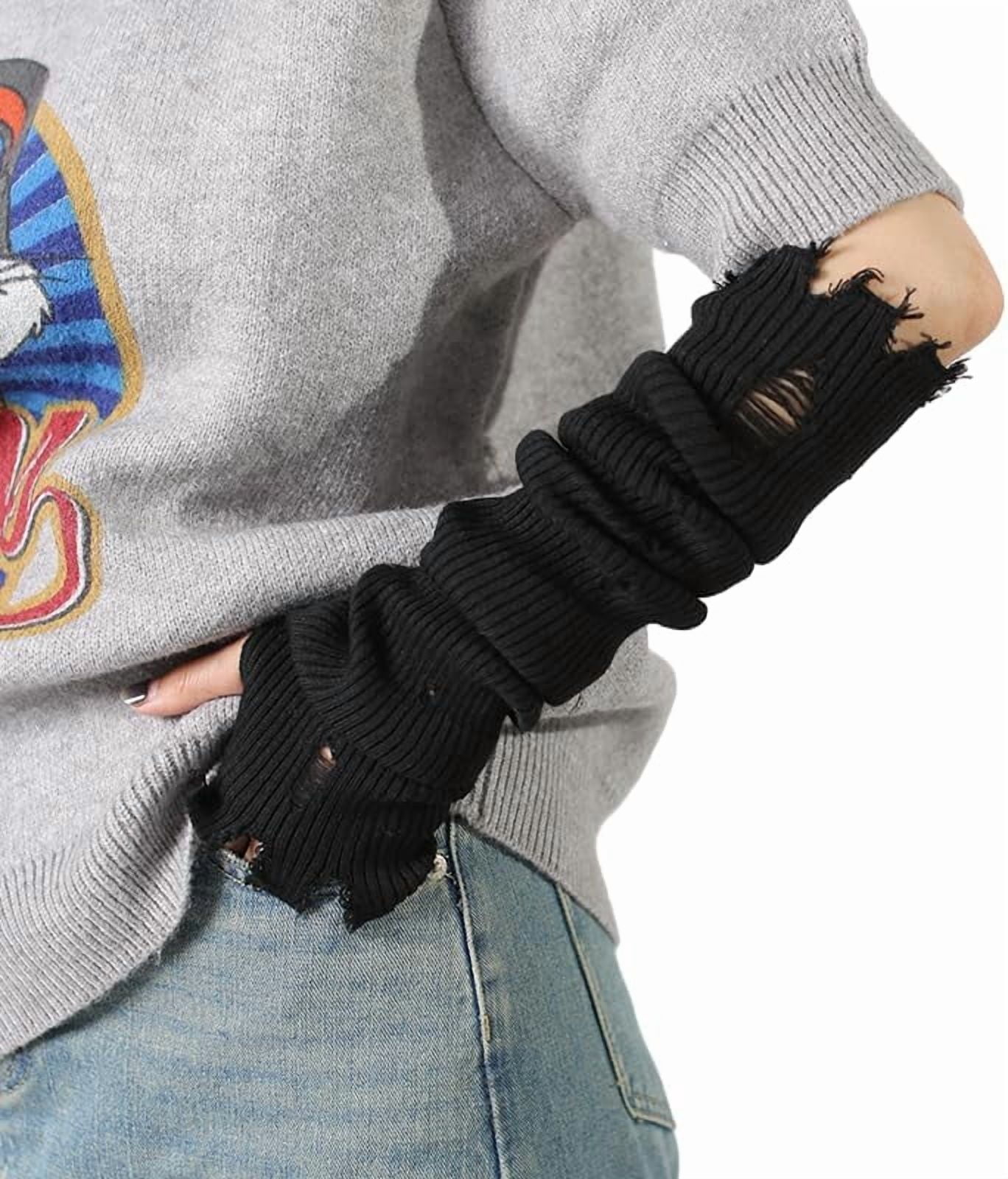 YooGuoGuo Y2K Arm Cover Knitted Arm Warmer Grunge Fairy Fingerless ...