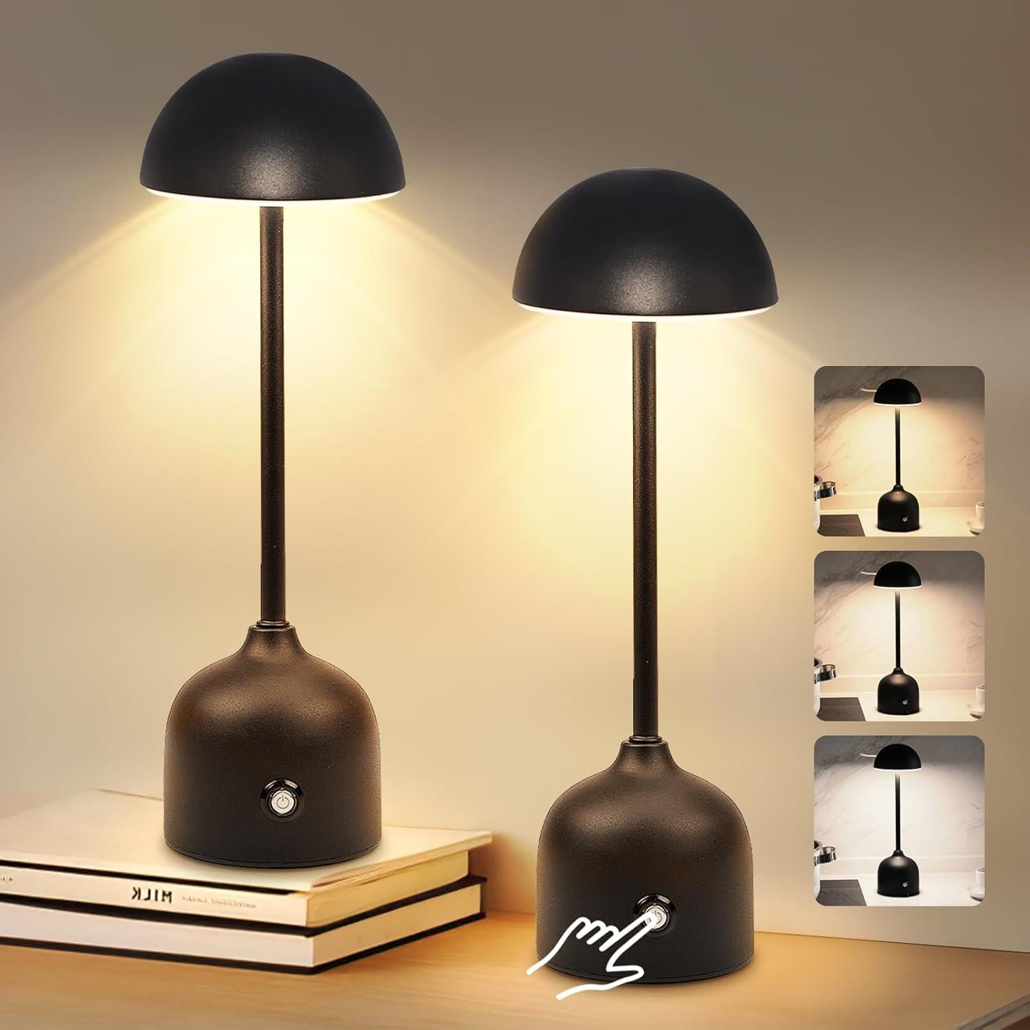 Yoobao Table Lamps Set of 2, Rechargeable Touch Lamps for Living Room ...