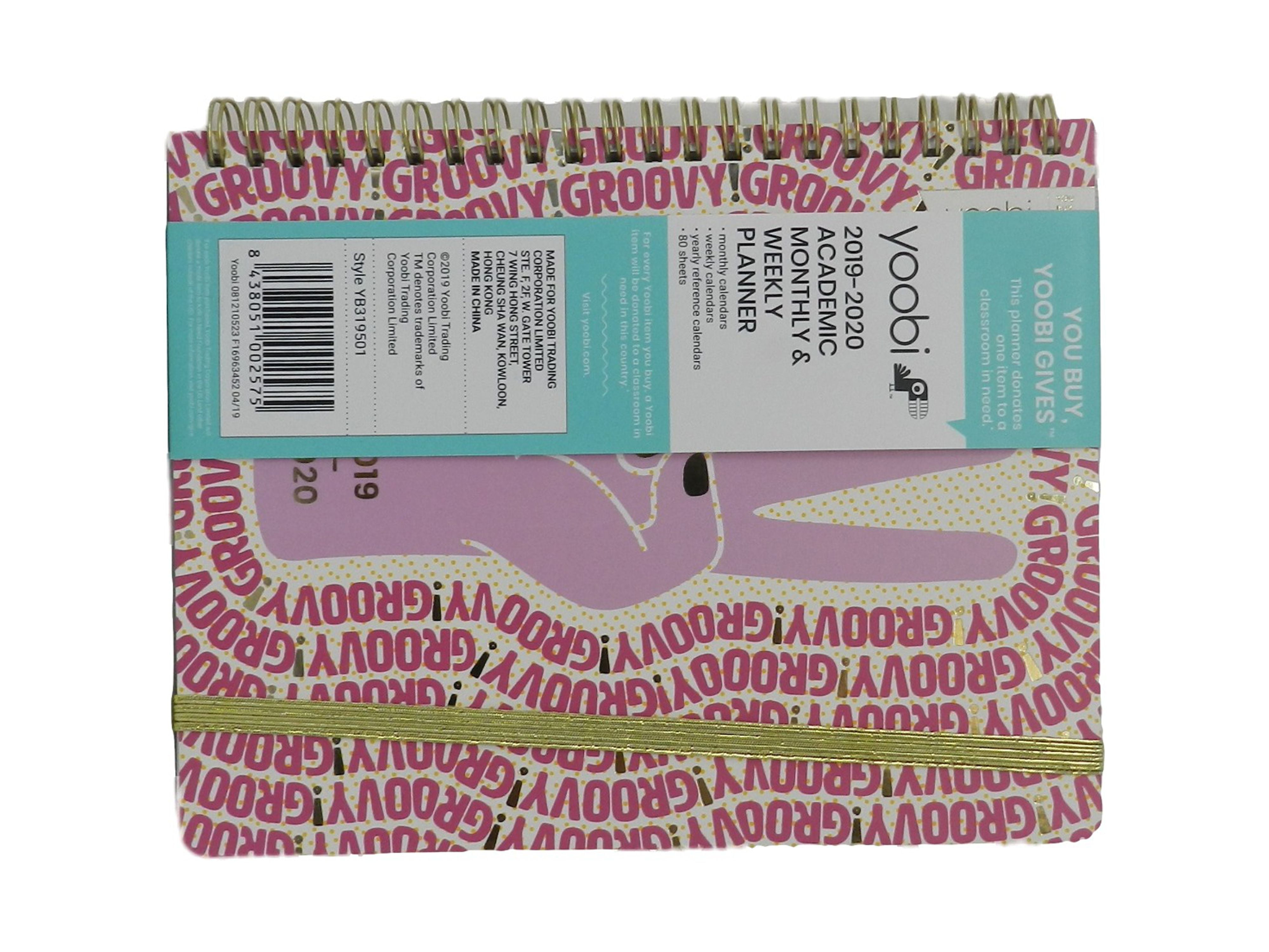 Yoobi 2019-2020 Academic Monthly & Weekly Planner 80 Sheets Groovy ...