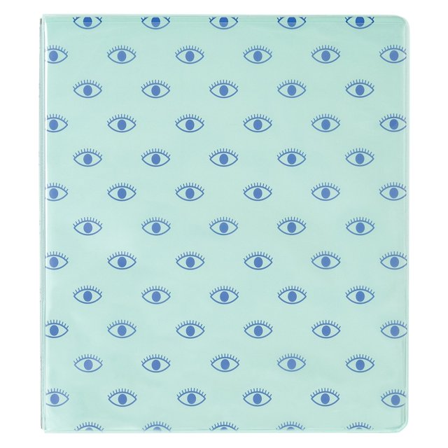 Yoobi, Binder, 1 inch, D Ring, Aqua Eyes Repeat – Aqua - Walmart.com