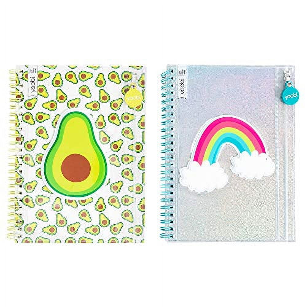 Yoobi College-Ruled Spiral Notebooks with Pencil Zipper Pouches | Fun ...