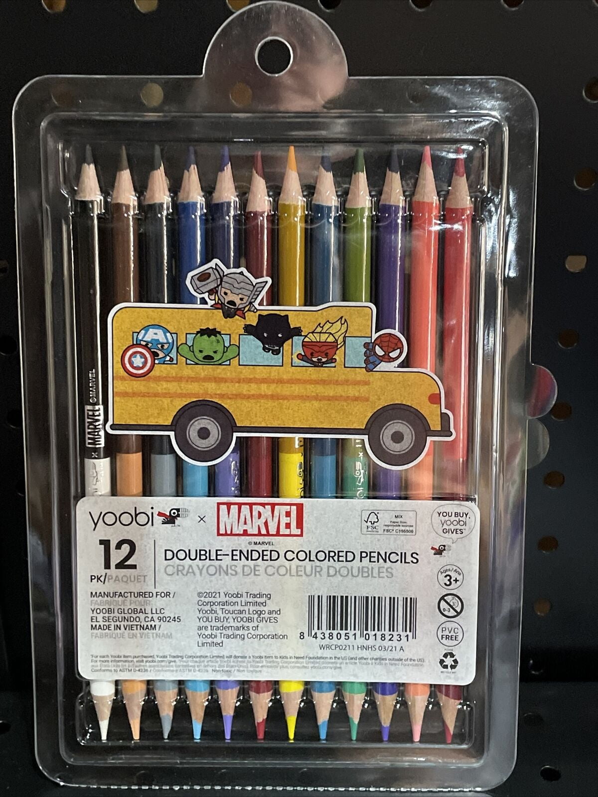 Yoobi Colored Pencils Set of 12 Double-Ended Colored Pencils School ...