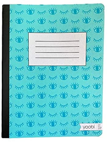 Yoobi Composition Book, College Ruled - Aqua Eyes Closed - Walmart.com