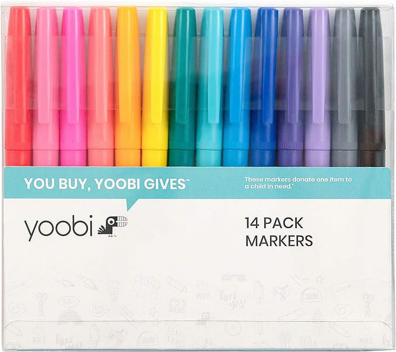 Yoobi | Fine Tip Marker Set | Non-Toxic | Multicolor Pack of 14 ...
