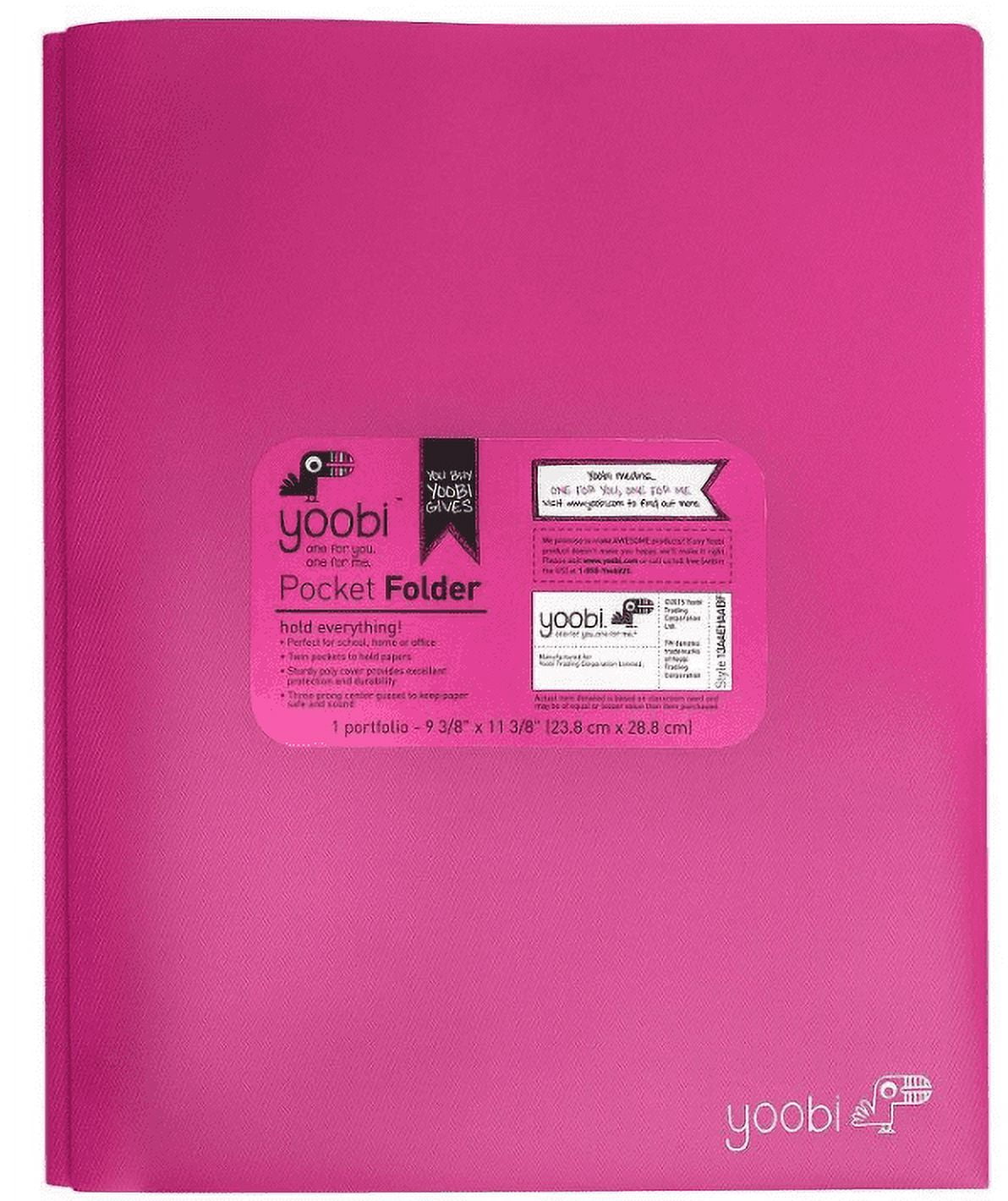 Yoobi Hot Pink Plastic 2 Pocket & Prong Folder - Walmart.com
