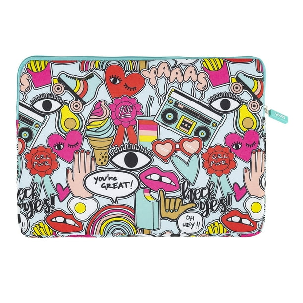 Yoobi, Laptop Case, 13", Padded half zip, Jumbo Sticker – Multicolor ...