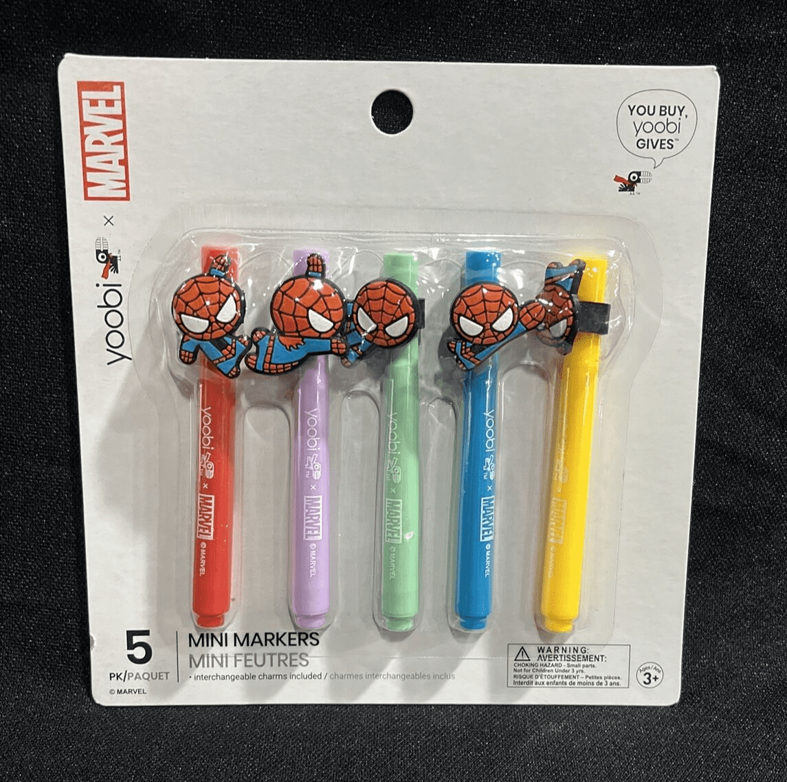 Yoobi MARVEL Mini Markers Multicolor with Interchangeable Spider-Man ...