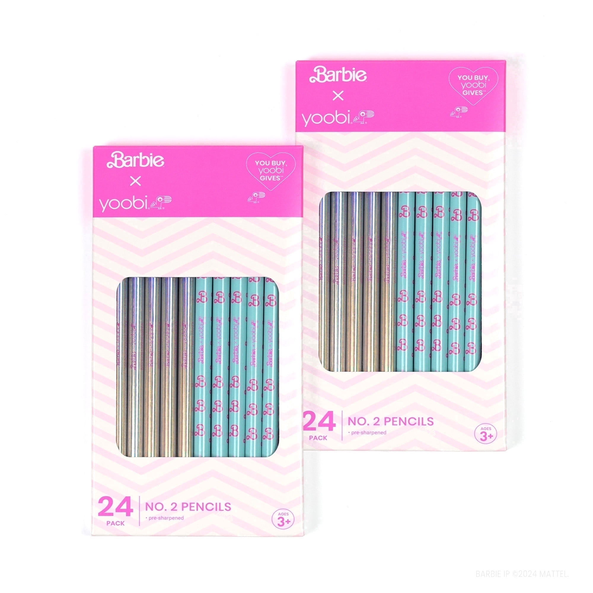 Yoobi X Barbie No. 2 Pencils 48-Pack – Pre-Sharpened Round Barrel ...