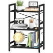 Topcobe 4-Tier Metal Frame Corner Shelf, Display Bookcase for Living ...