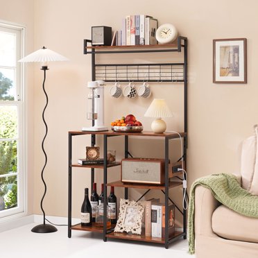 Tribesigns Kitchen Bakers Rack with Power Outlets, 5 Tier Microwave ...