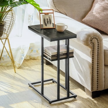 Lavish Home Folding End Table with Removable TV Tray, Black - Walmart.com