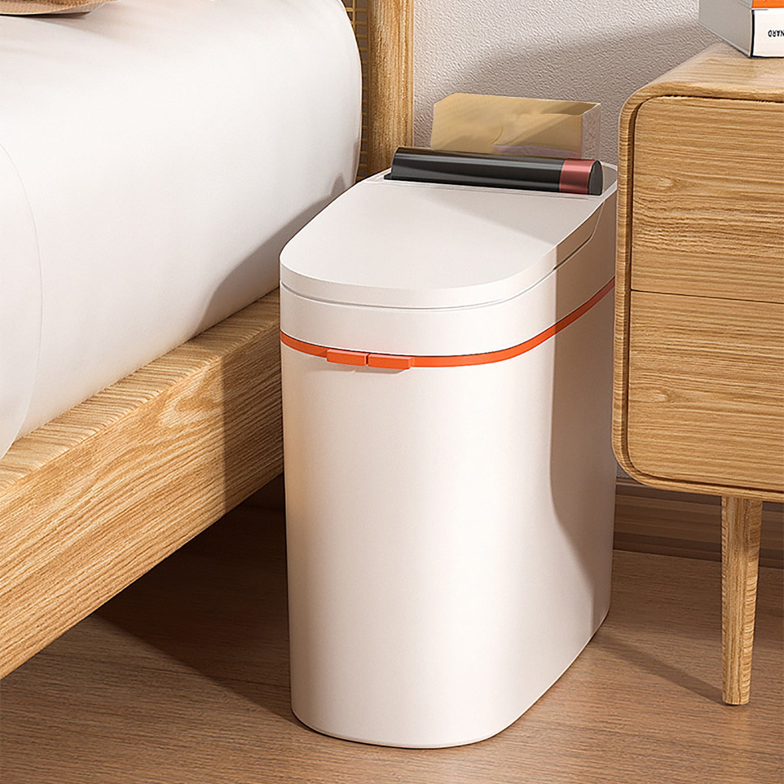 Yooci 4 Gallon Bathroom Small Trash Can with Lid, 15L Slim Garbage Bin ...