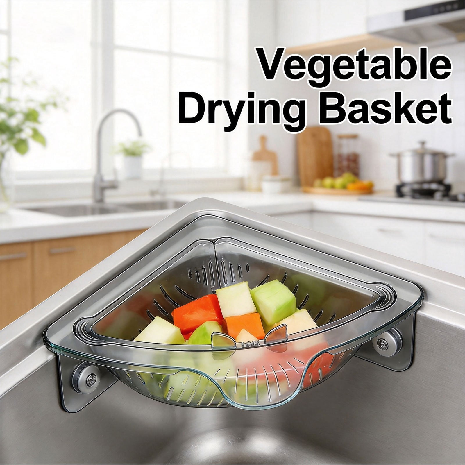 Yooci Magnetic Triangular Sink Dish Drying Basket in Sink Corner ...
