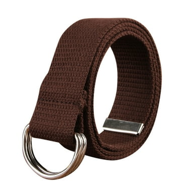 Falari Canvas Web Belt Metal Double D Ring Buckle for Men Women Casual ...