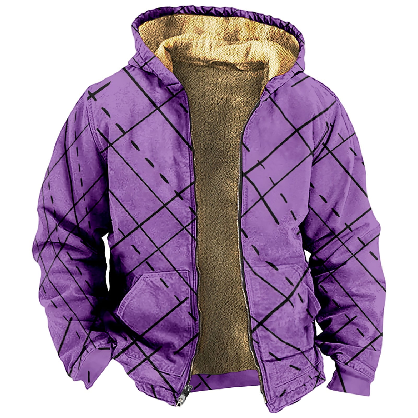 Yoodem Jackets for Men Mens Winter Jacket Men's Plaid Pattern ...
