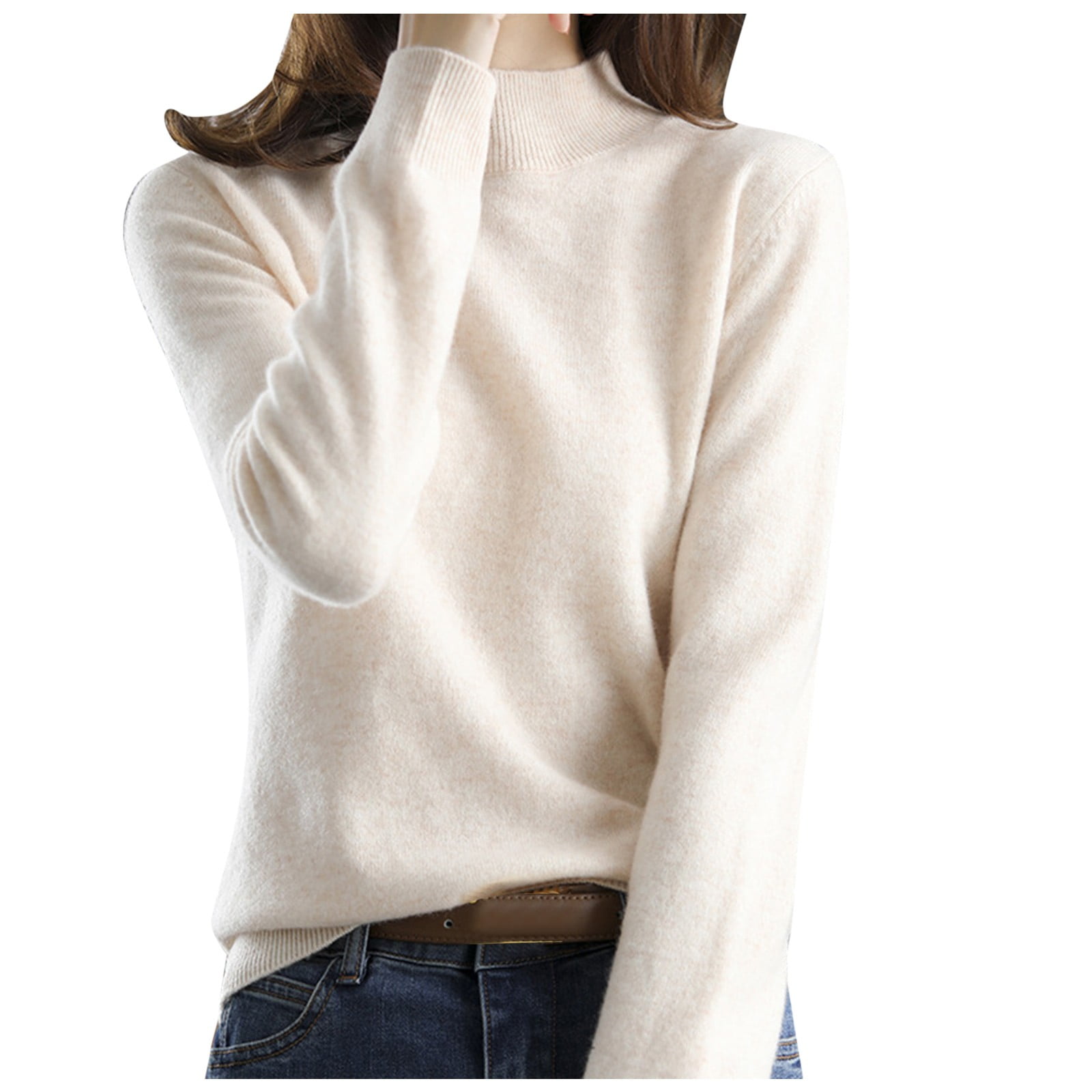 Yoodem Sweaters for Women Christmas Sweater New Half High Collar ...