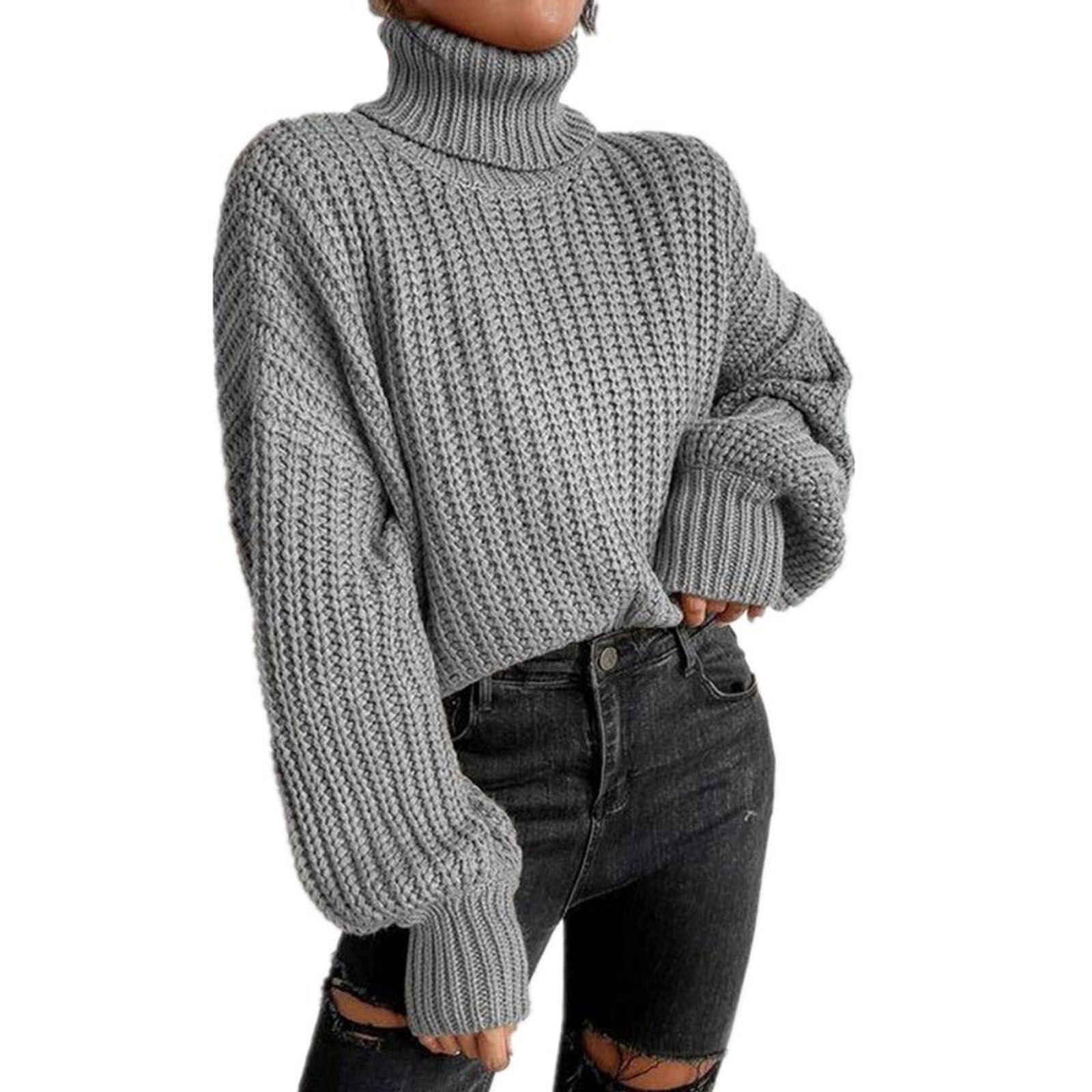 Yoodem Sweaters for Women Turtle Neck Sweaters for Woman Winter Women's ...