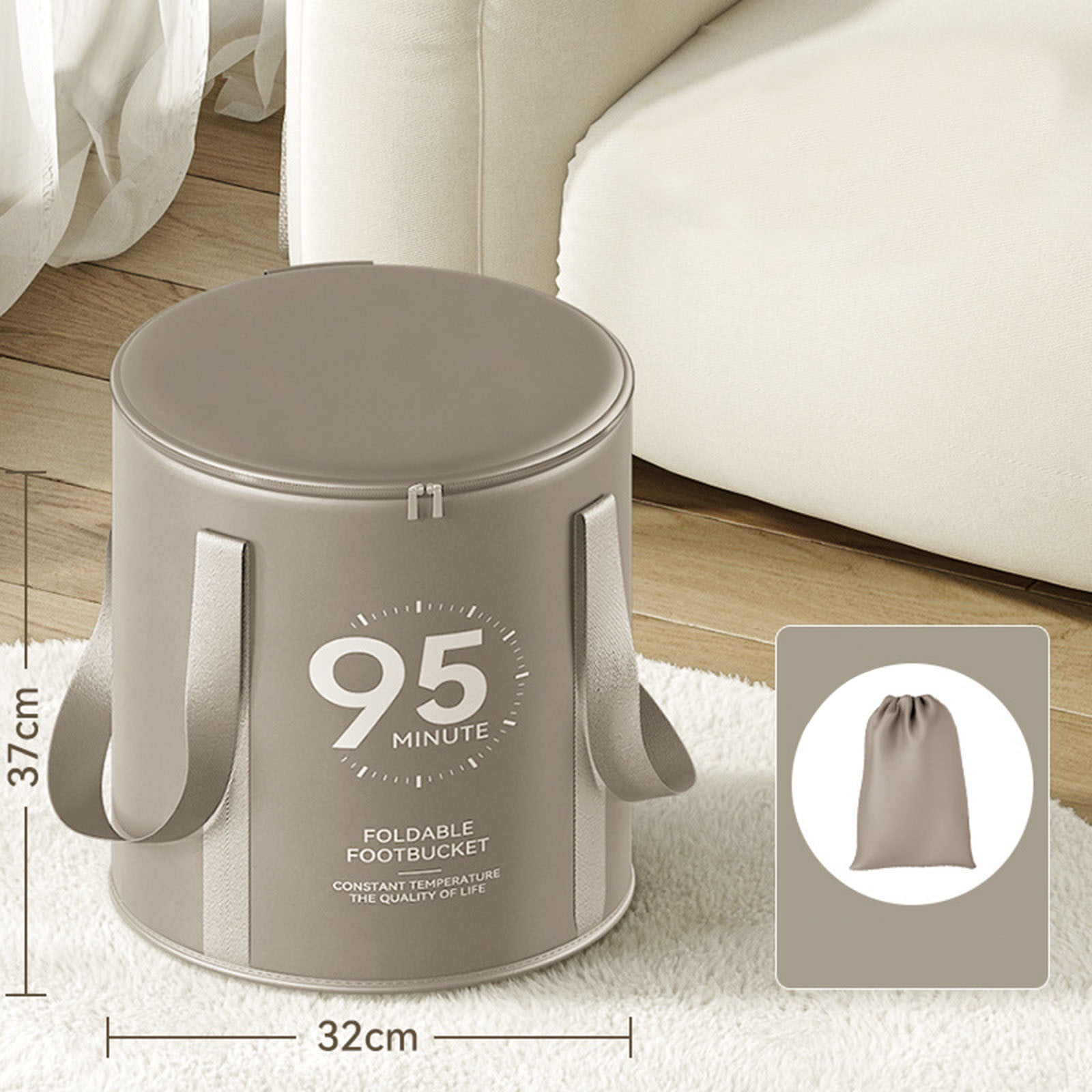 Yoofe Collapsible Foot Bath Basin Foldable Bucket Foot Soaking Bag ...