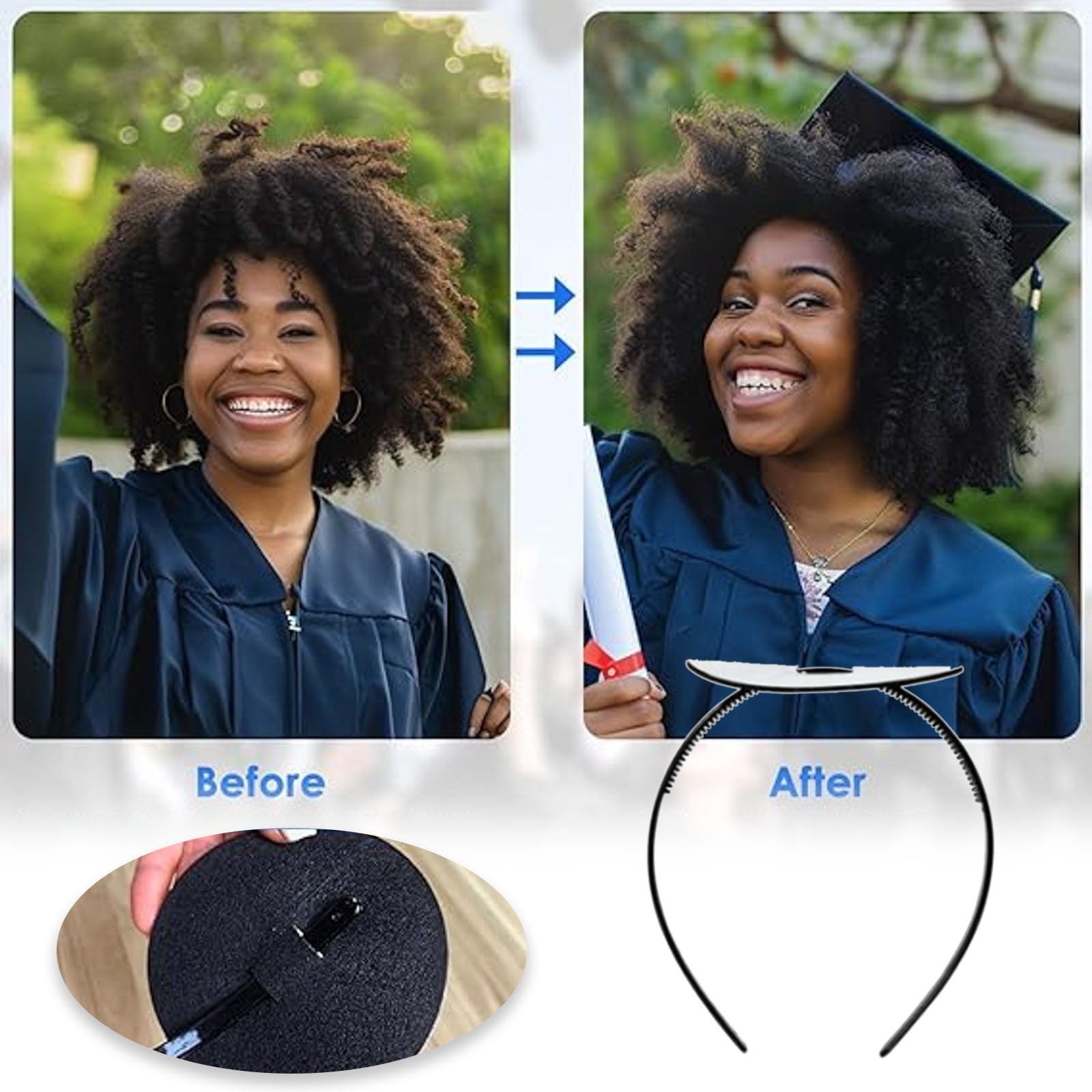 Yoofe Graduation Cap Headband Grad Cap Headband Firm Fall Hairband for ...