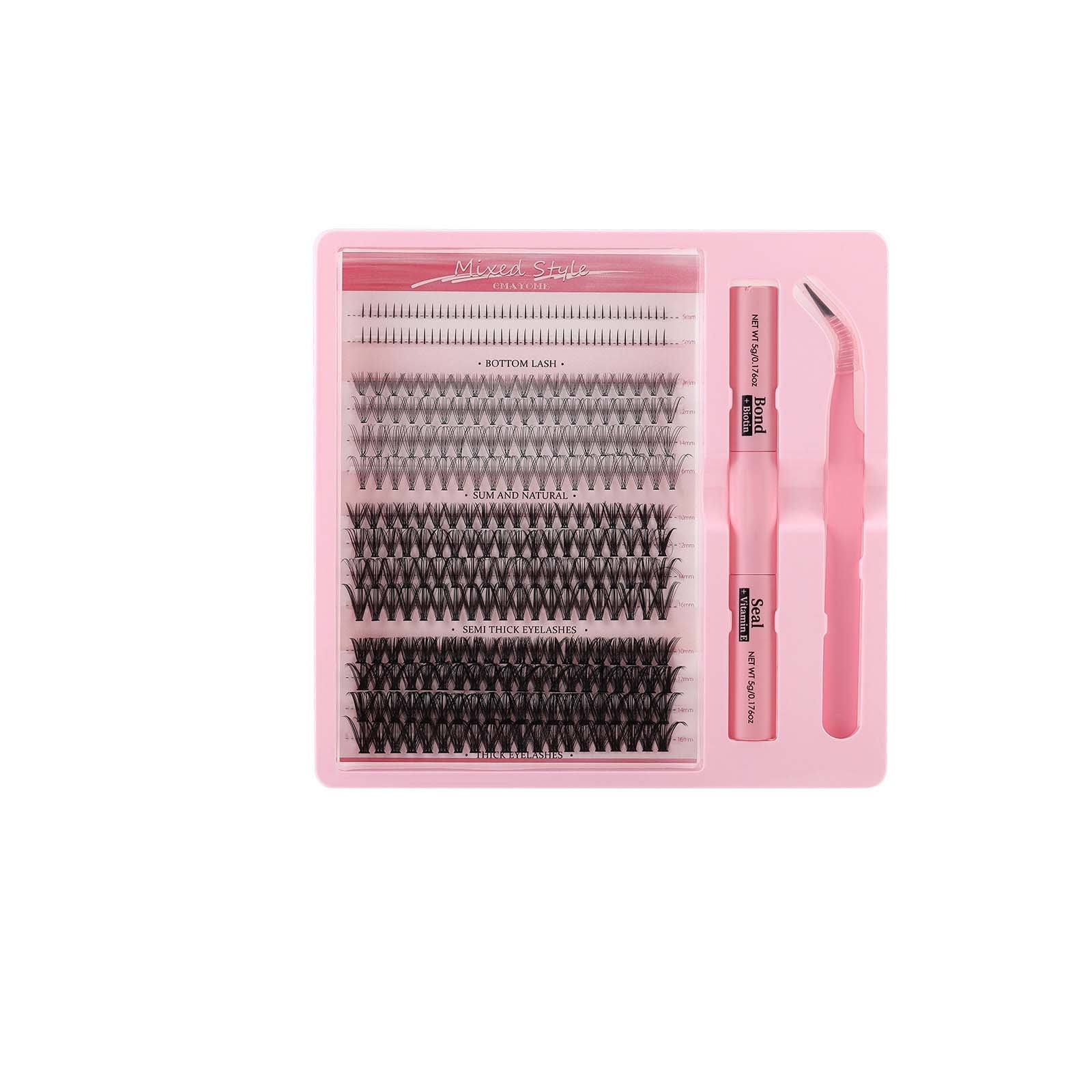 Yoofe Lash Extension Kit Wispy Lash Clusters Kit Mixed Natural Cluster ...