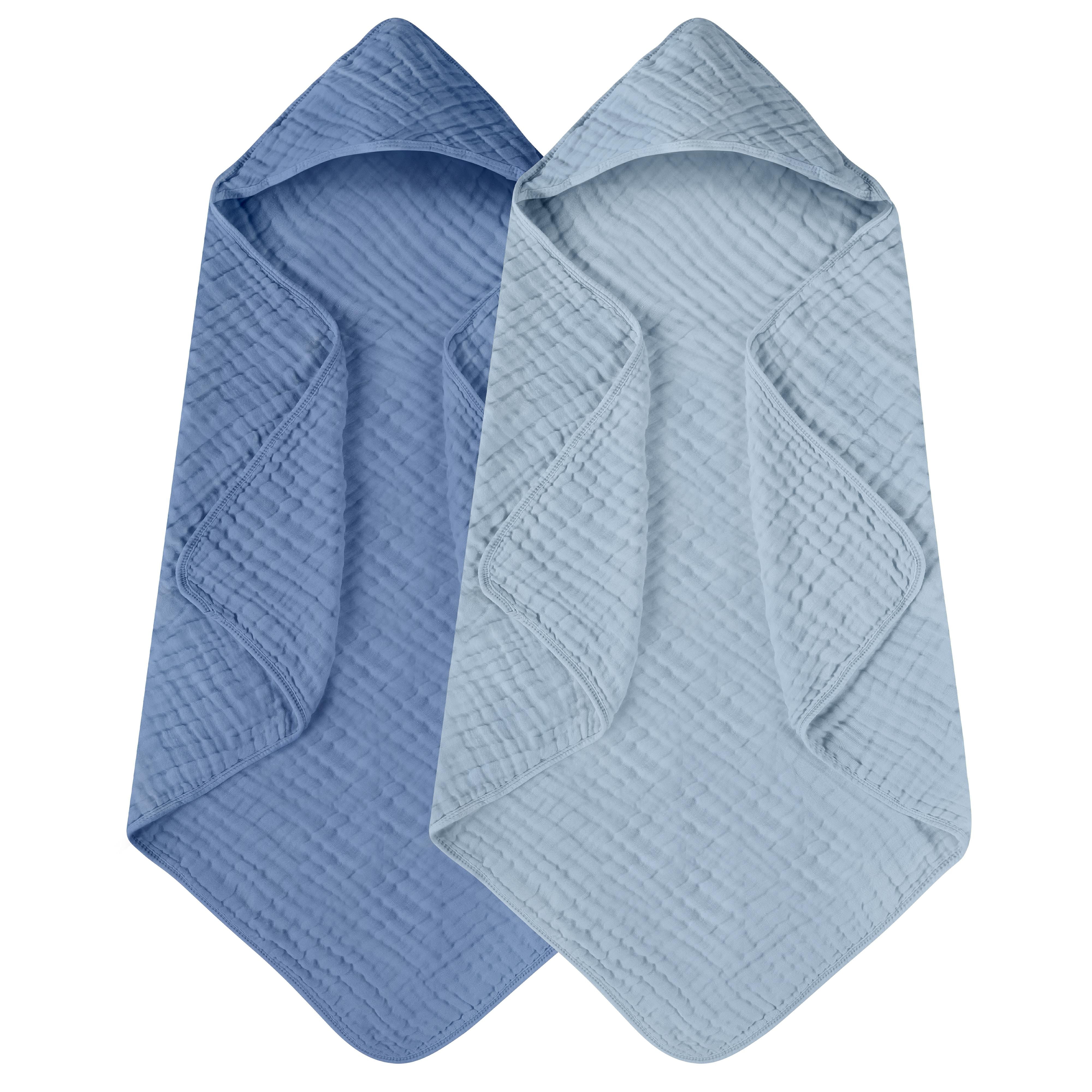 Yoofoss Hooded Baby Towels for Newborn 2 Pack 100% Muslin Cotton Baby ...