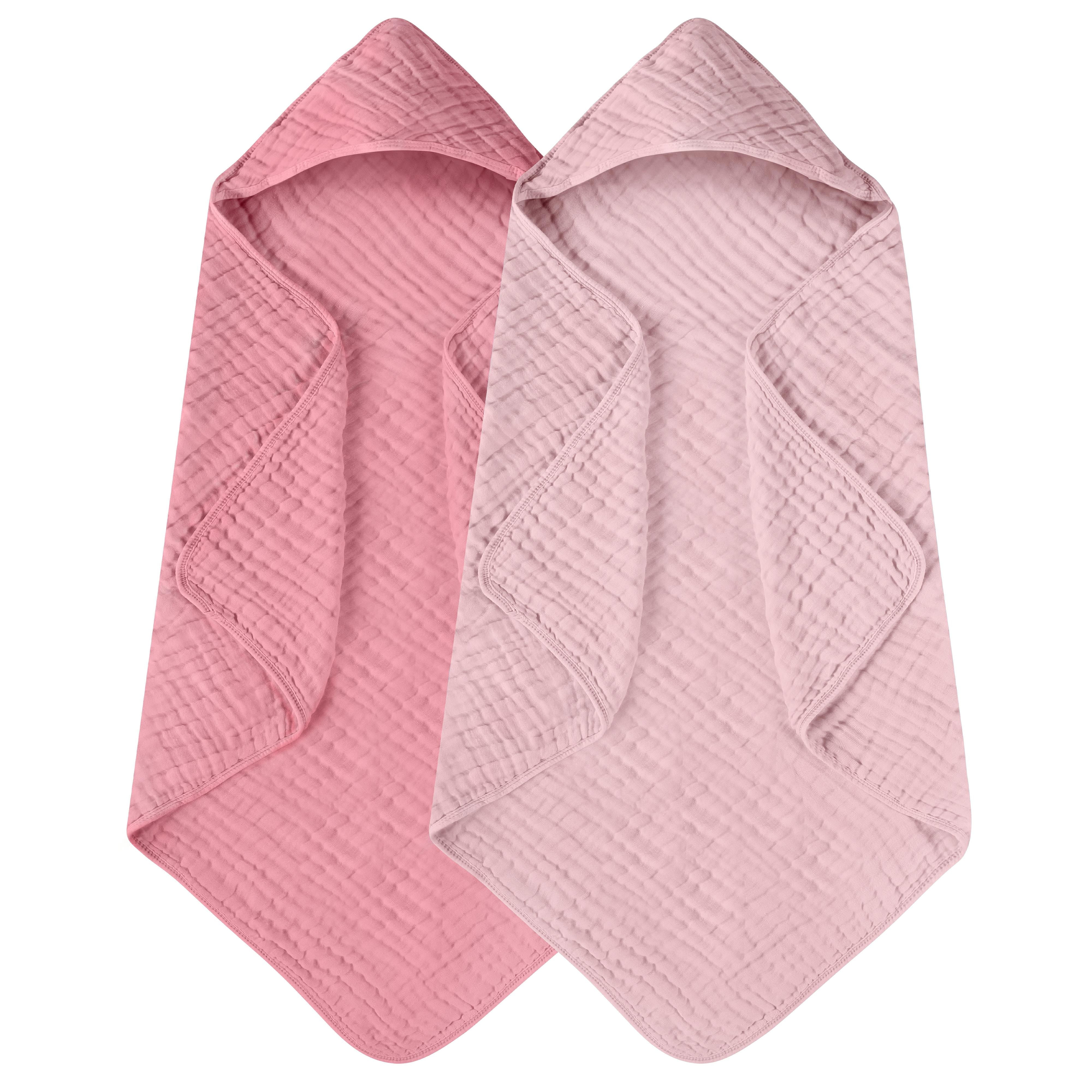 Yoofoss Hooded Baby Towels for Newborn 2 Pack 100% Muslin Cotton Baby ...