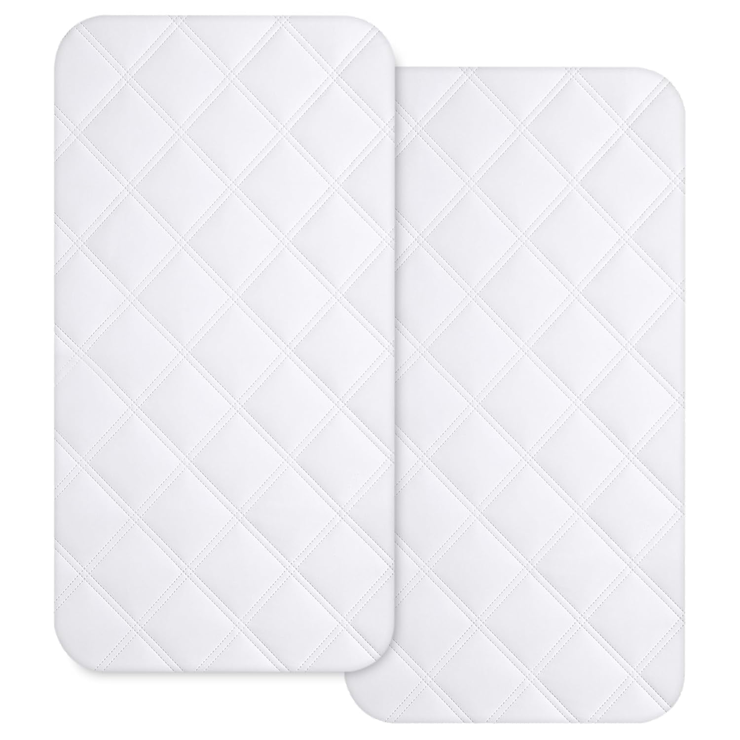 Yoofoss Waterproof Bassinet Mattress Pad Cover 2 Pack Fit for Rectangle ...