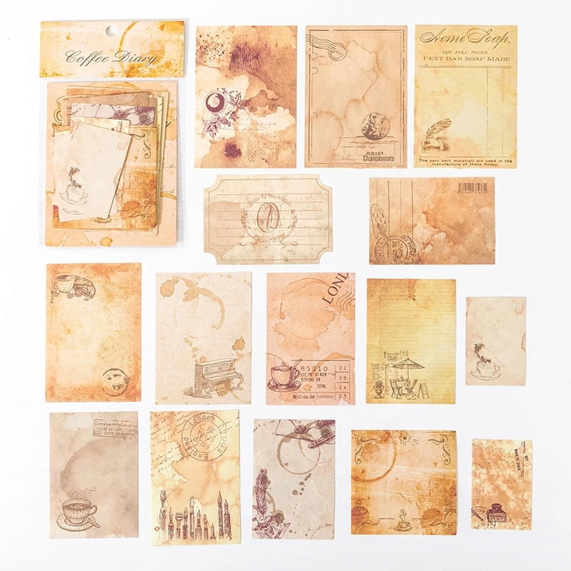 Yoofun 30pcs/pack Vintage Letter Burned Material Paper Pack Retro Memo ...