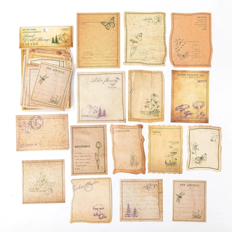 Yoofun 30pcs/pack Vintage Letter Burned Material Paper Pack Retro Memo ...