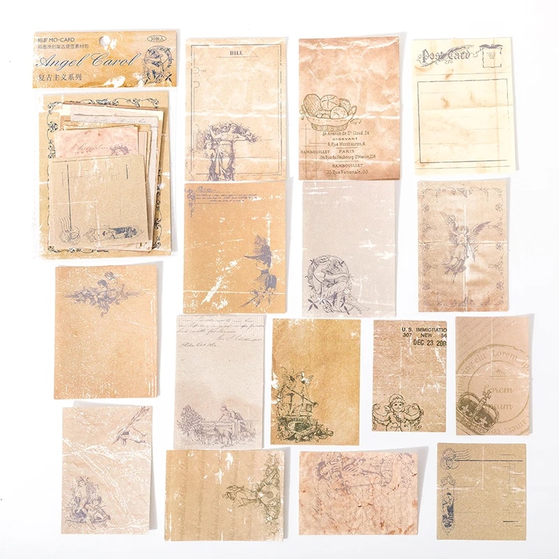 Yoofun 30pcs/pack Vintage Letter Burned Material Paper Pack Retro Memo ...